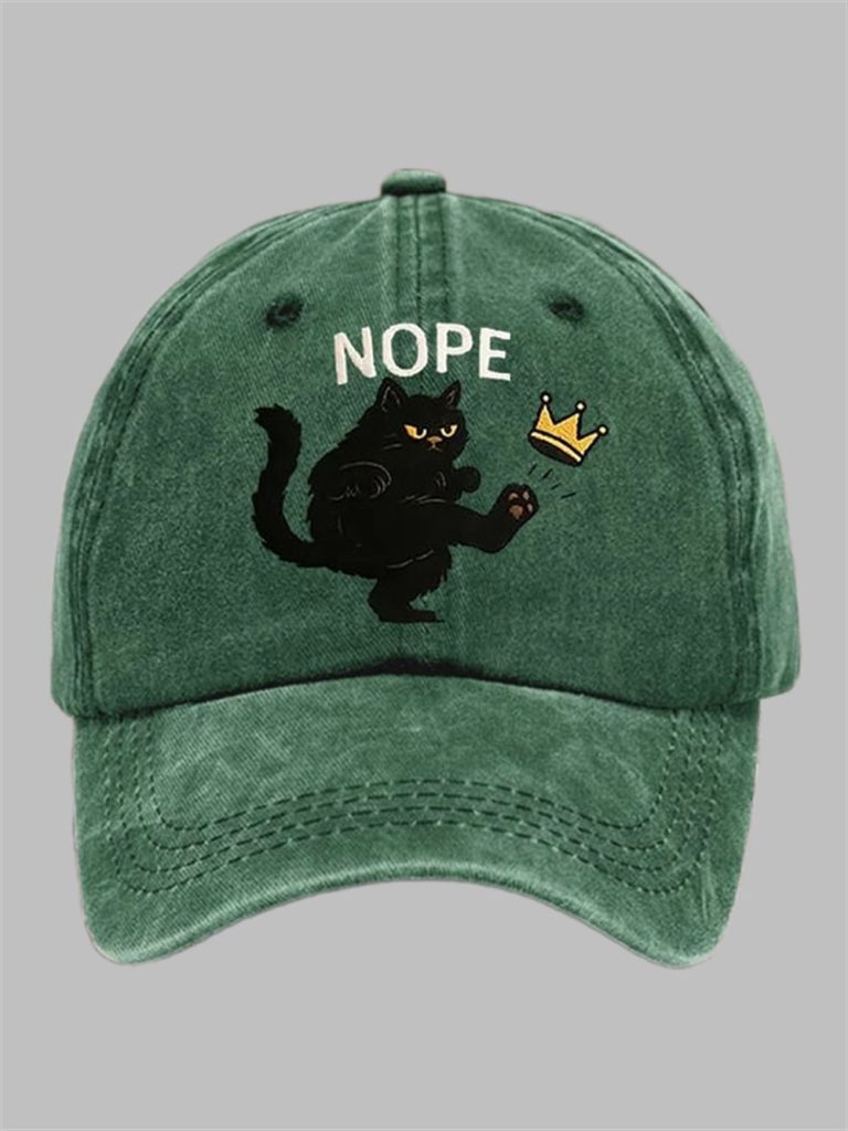 No Kings In America Cat Crown Nope Baseball Hat - Grishko.com