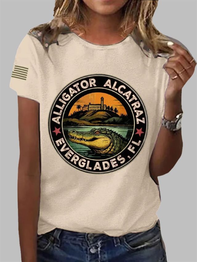 Women's Alligator Alcatraz Florida Everglades Shirt - Grishko
