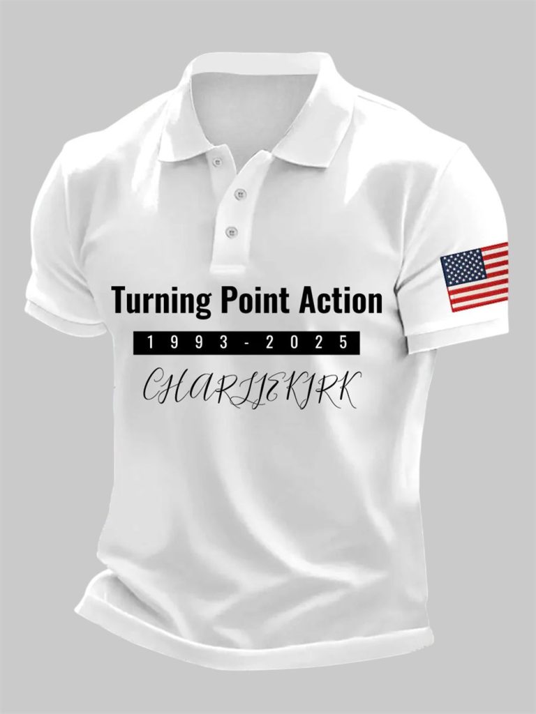 Men's Charlie Kirk Turning Point USA Trump Commemorative Polo Shirt ...