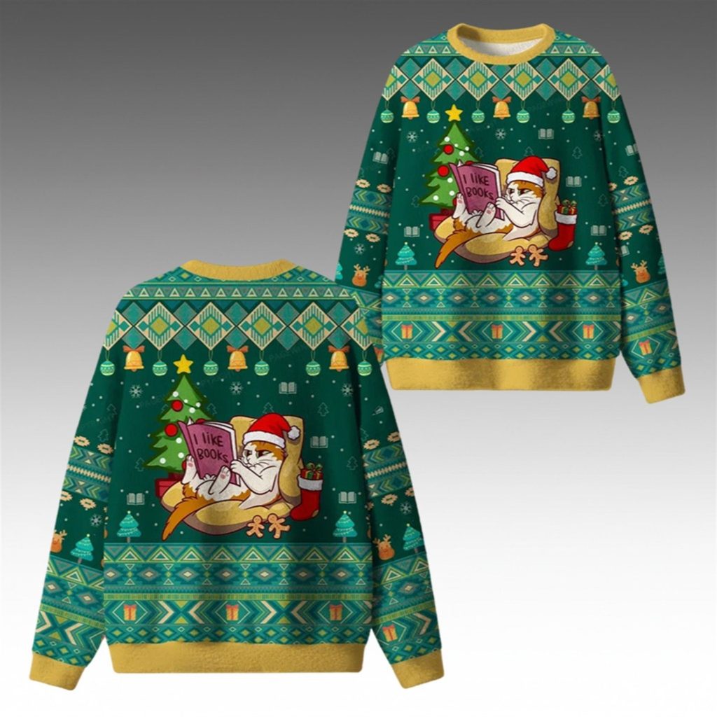 2025 Christmas I Like Books Ugly Sweater - Grishko