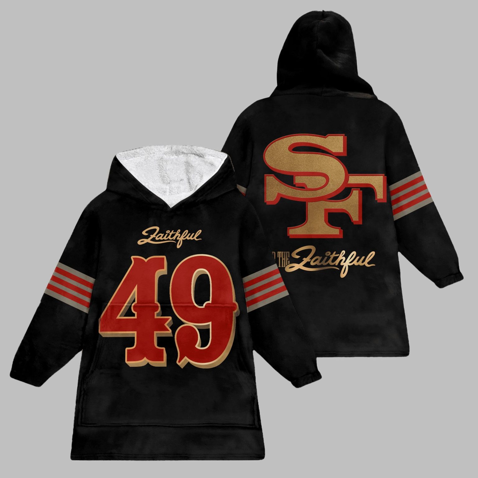 2025 SF 49ers For The Faithful Blanket Hoodie - Grishko