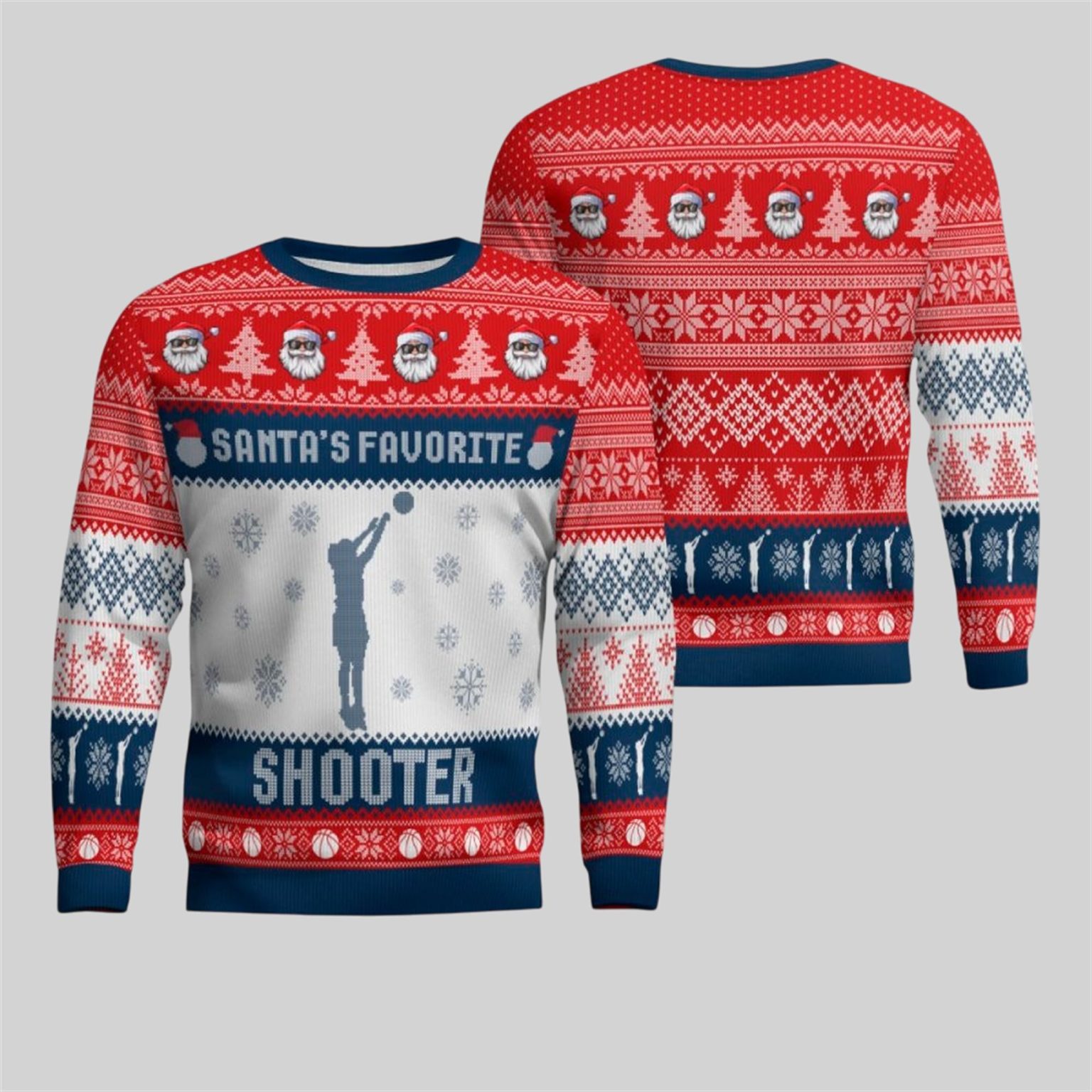 2026 Christmas Santa's Favorite Shooter Ugly Sweater - Grishko