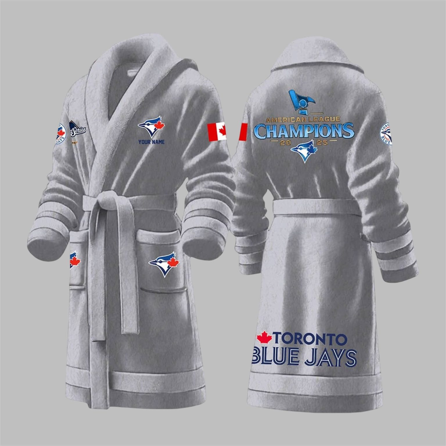 Blue Jays AL Champions World Series 2025 Bathrobe - Grishko.com