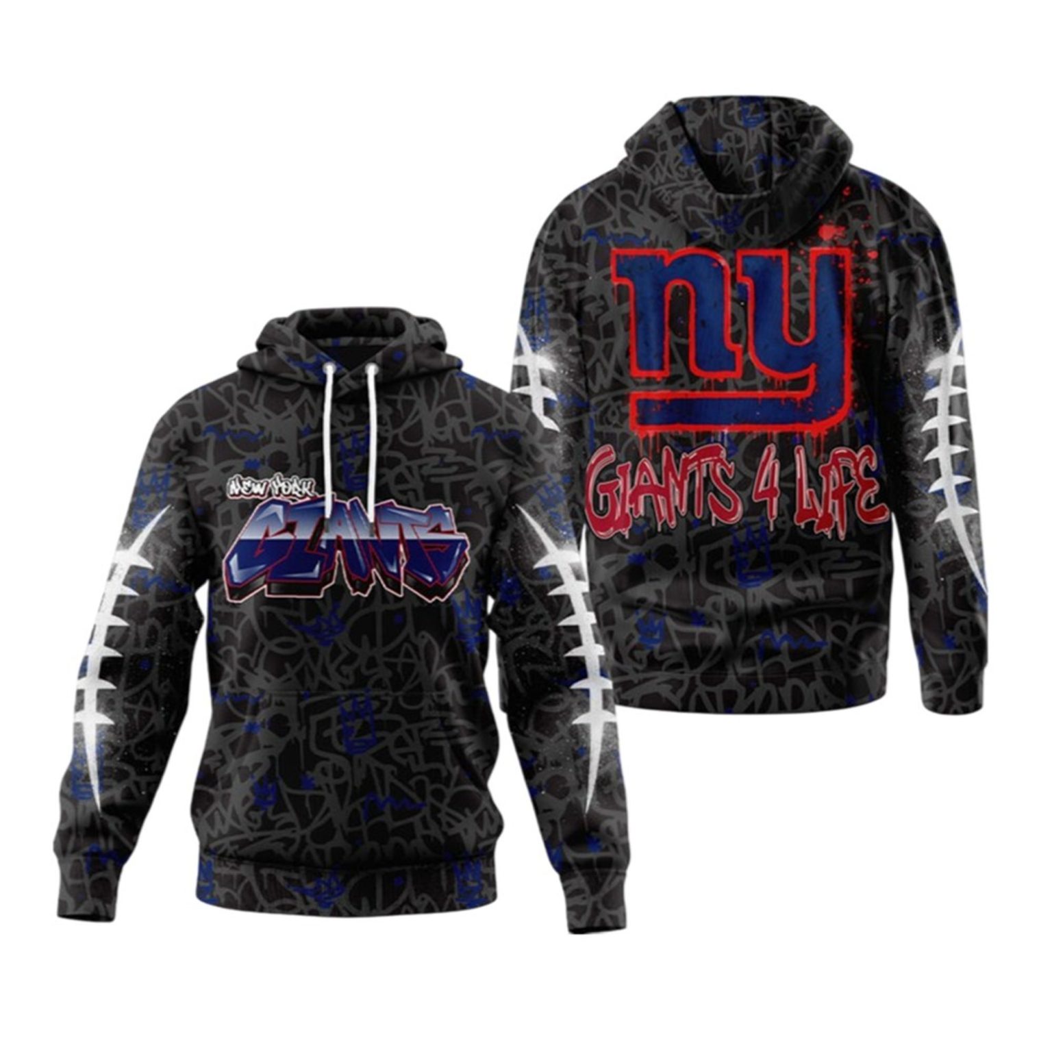 2025 NY Giants Graffiti My Team 4 Life Hoodie - Grishko