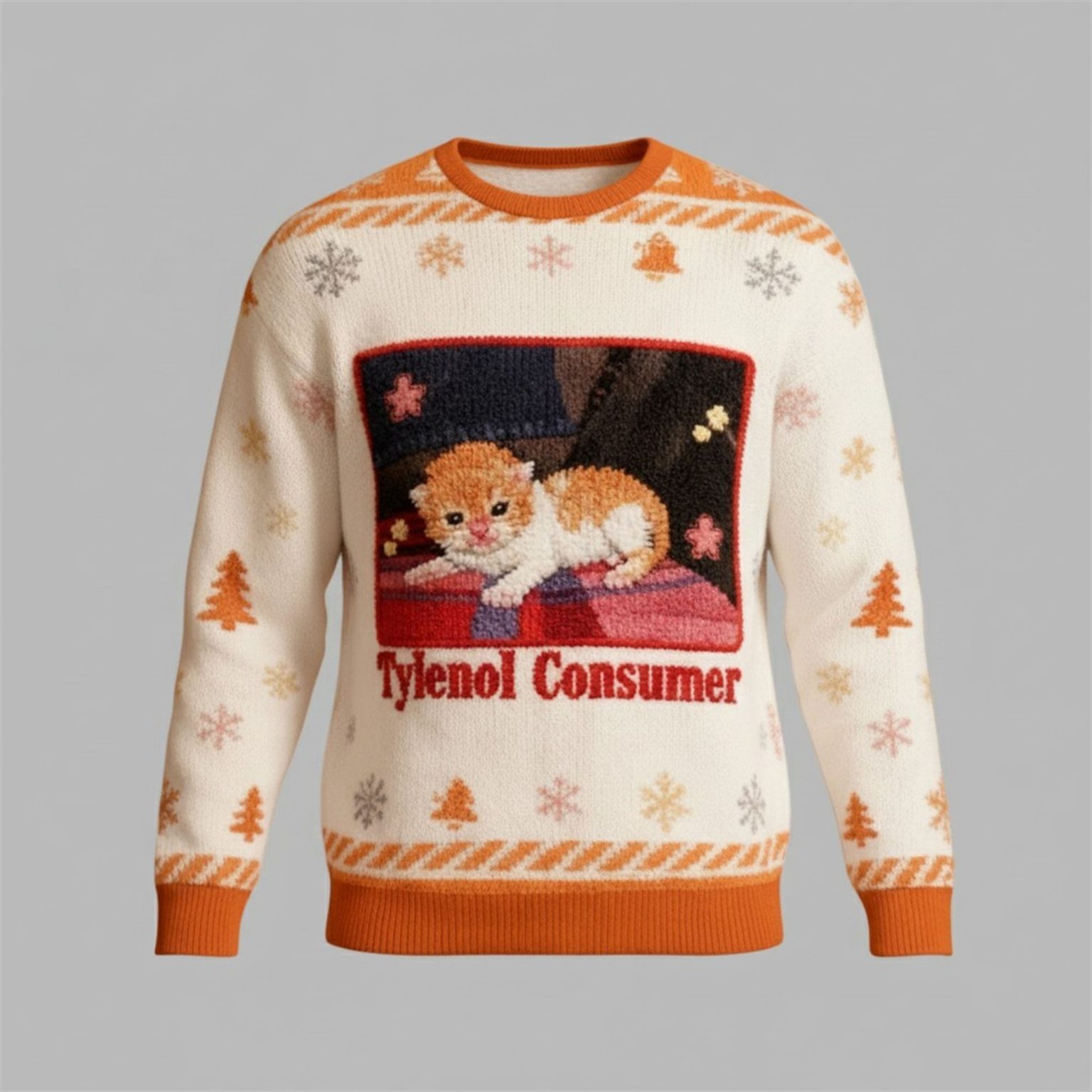 2025 Christmas Cat Tylenol Consumer Ugly Sweater - Grishko