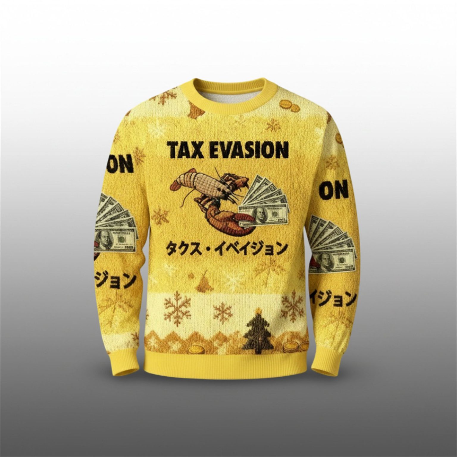 2025 Christmas Tax Evasion Shrimp Ugly Sweater - Grishko
