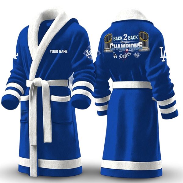 2025 LA Dodgers Back To Back Champions World Series Fleece Bothrobe ...