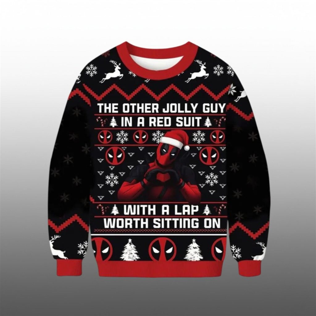 Deadpool The Other Jolly Guy In A Red Suit Ugly Christmas Sweater - Grishko
