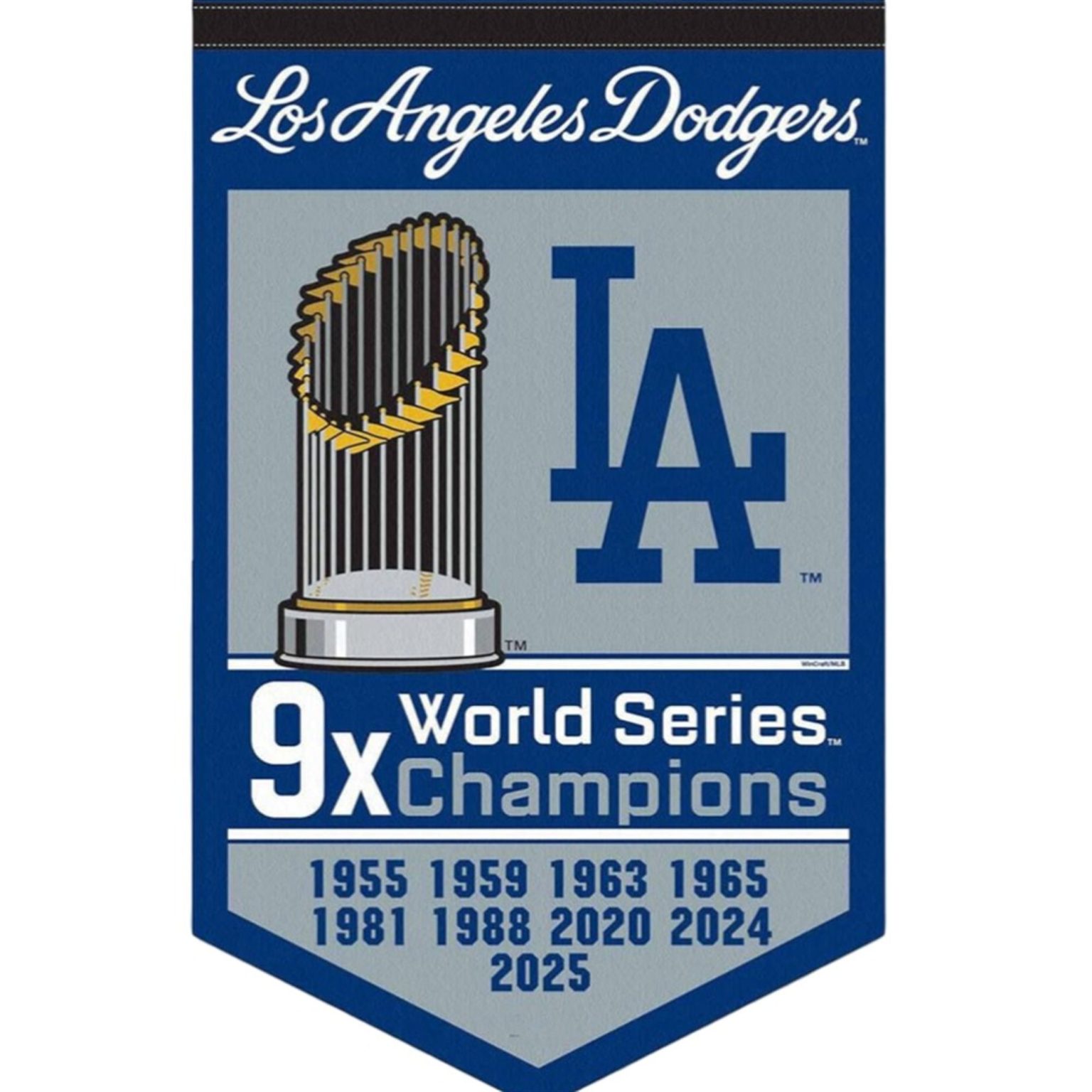 Dodgers 9 Time World Series 2025 Champions Flag - Grishko