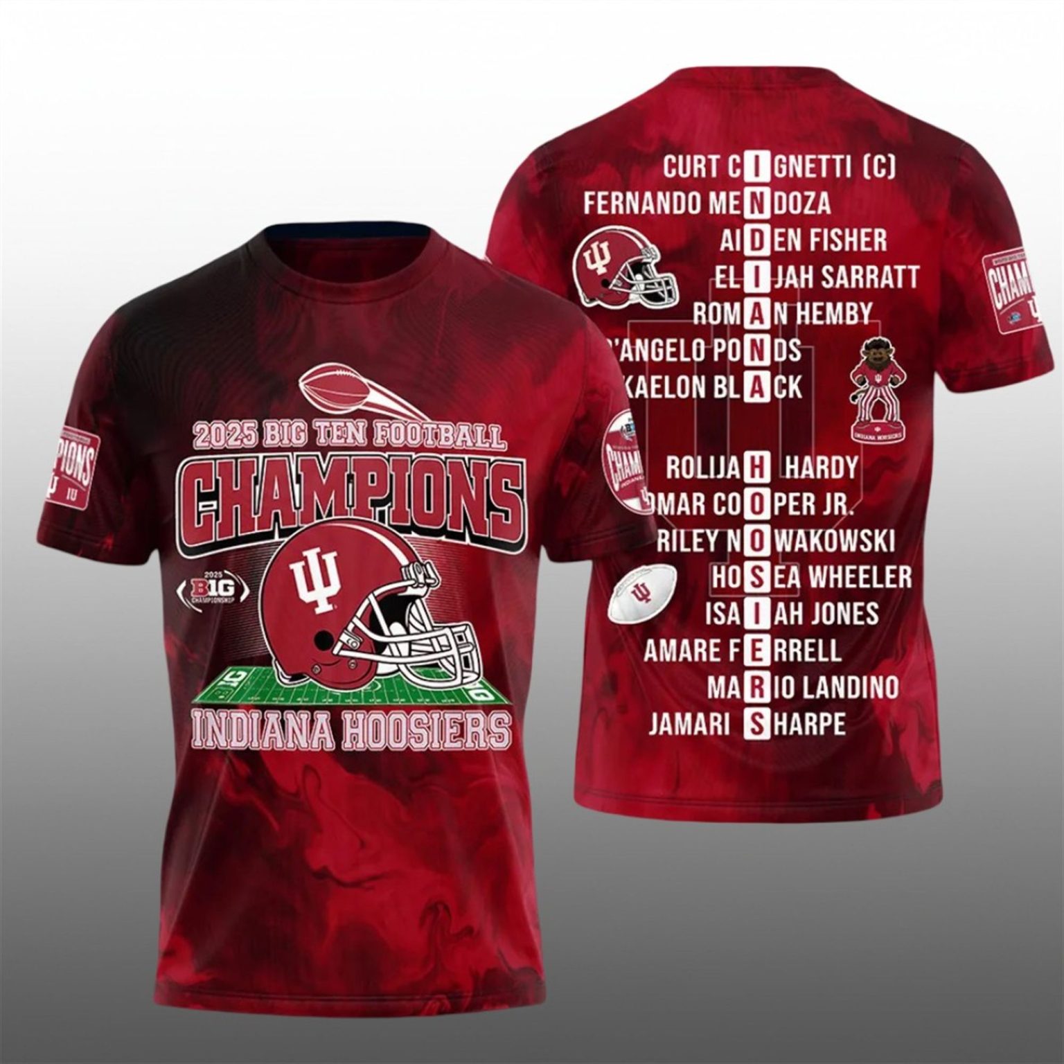 2025 Big Ten Football Champions Indiana Hoodiers Shirt - Grishko
