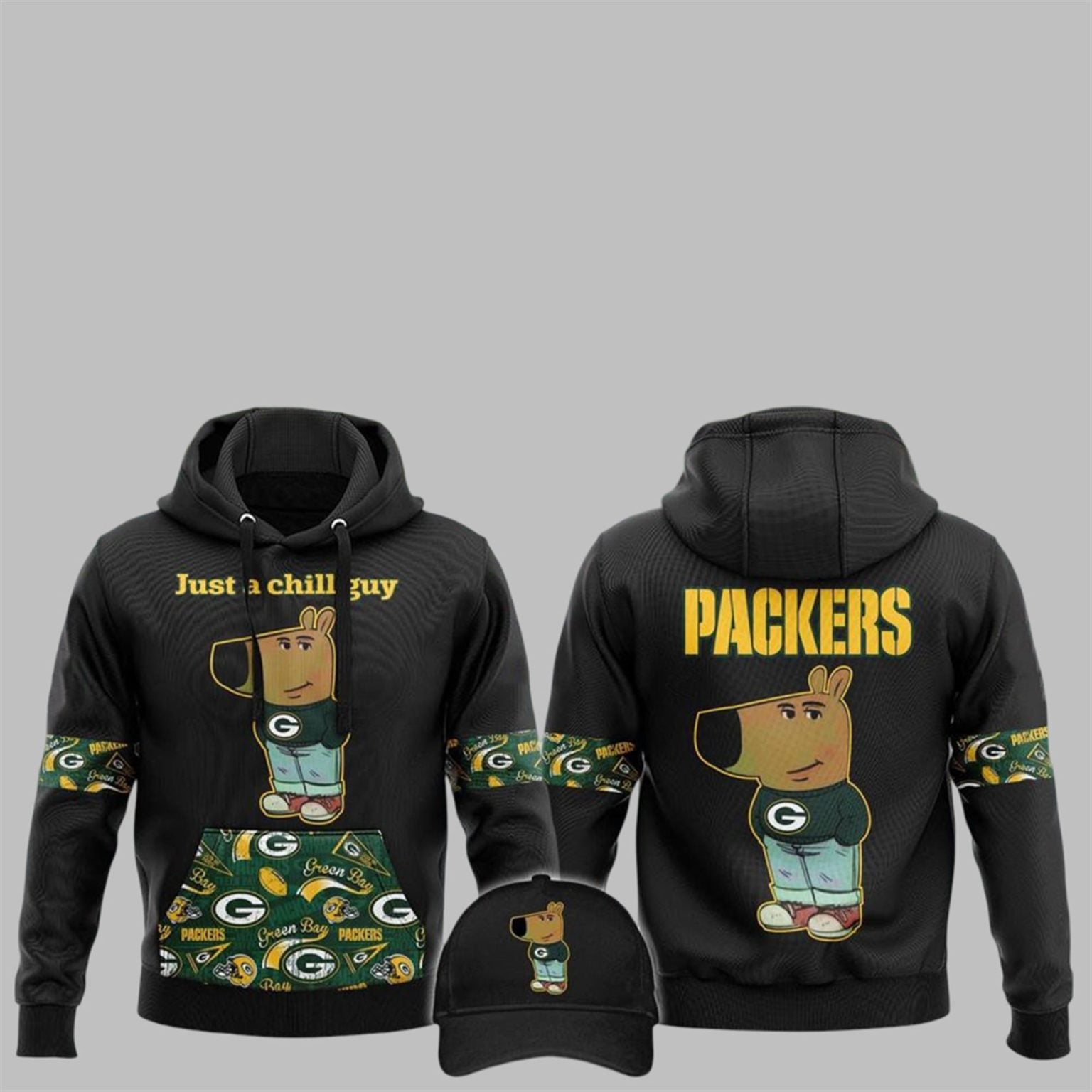 2025 GB Packers Just A Chill Guy Hoodie - Grishko