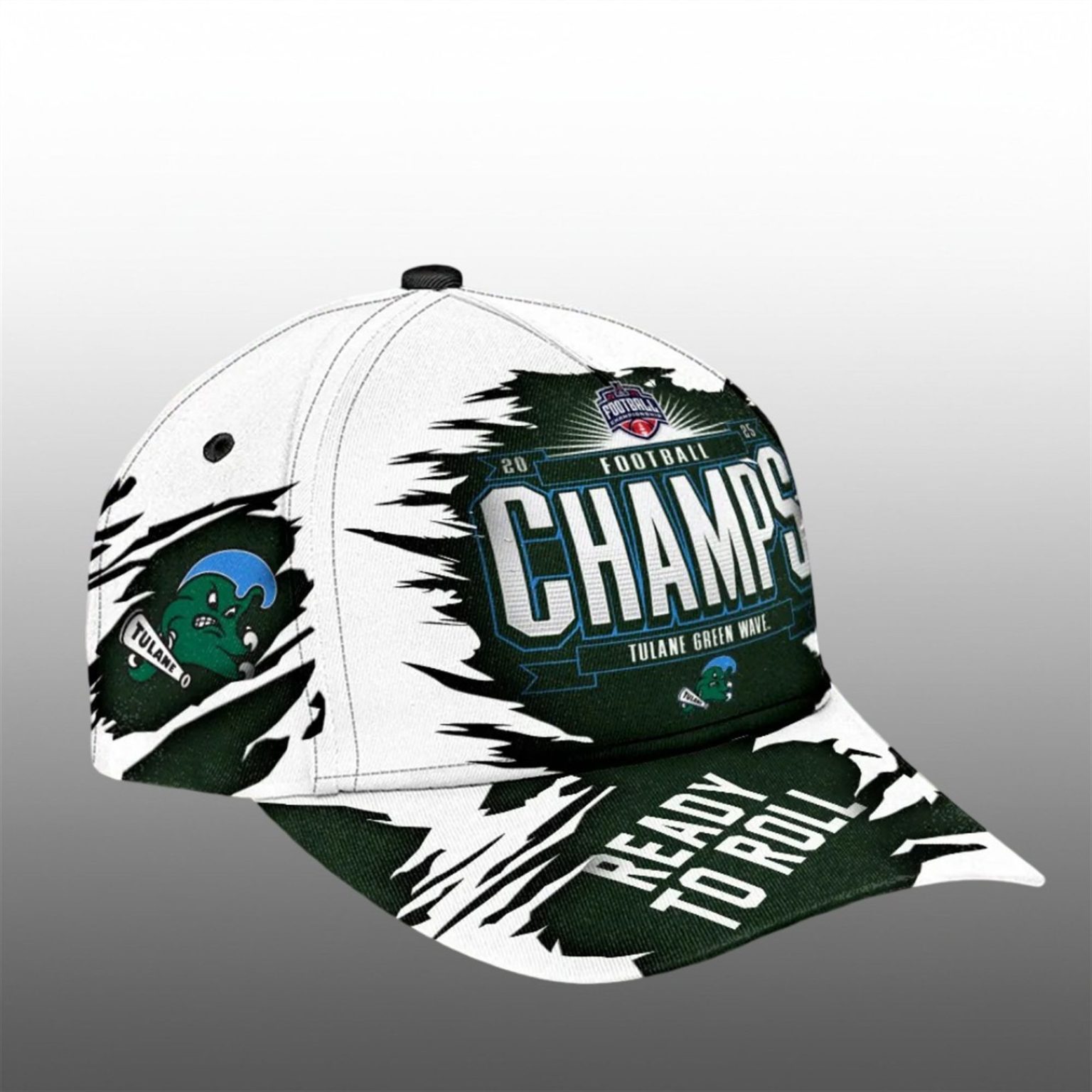 2025 Tulane Green Wave Football Champ Ready To Roll Cap - Grishko