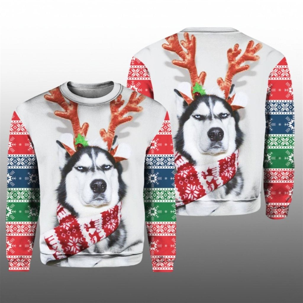 2025 Christmas Husky Dog Ugly Sweater - Grishko