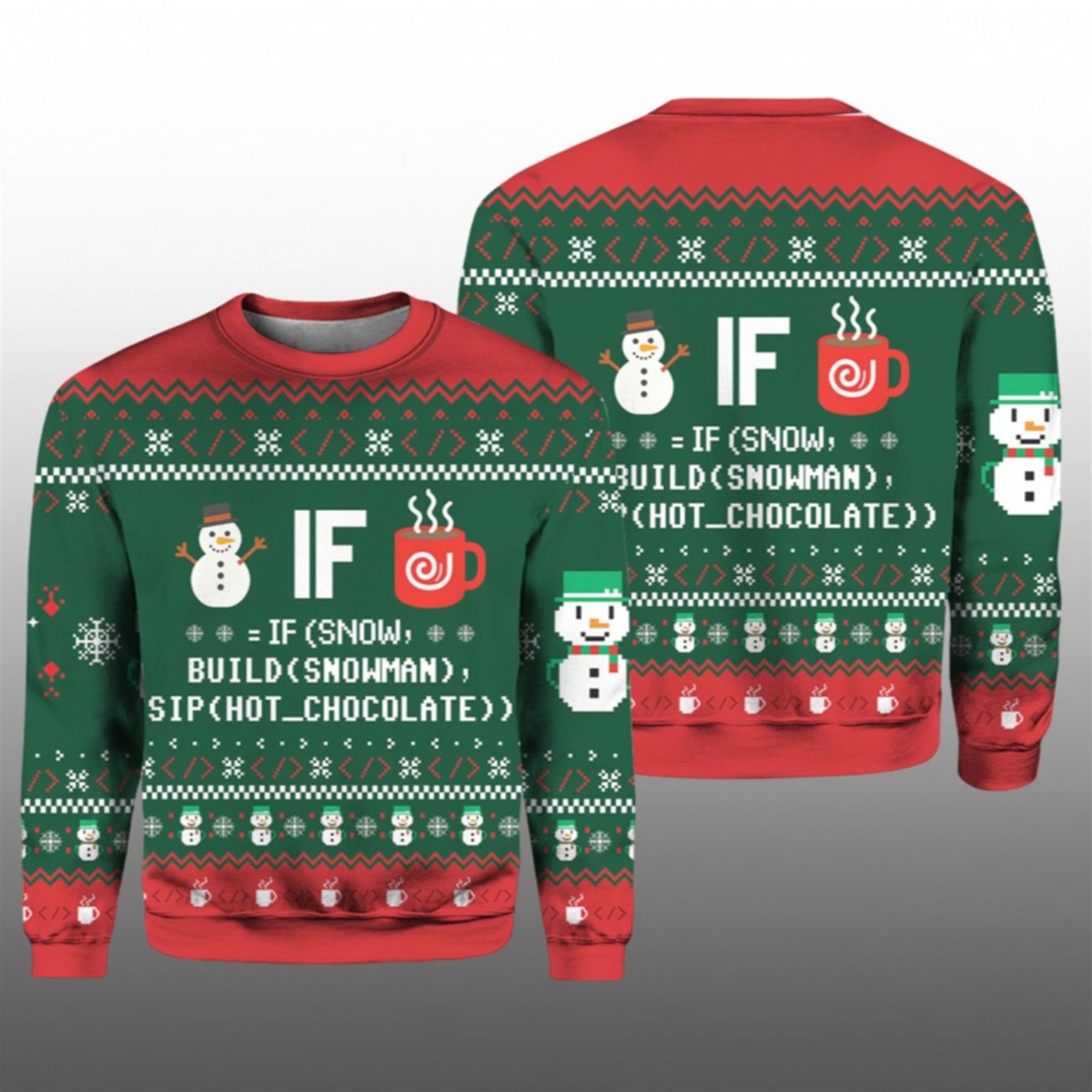 2025 Christmas IF Code Ugly Christmas Sweater - Grishko