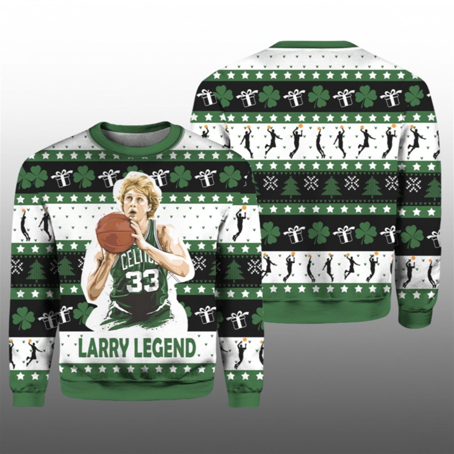 2025 Larry Bird Basketball Christmas Ugly Sweater - Grishko