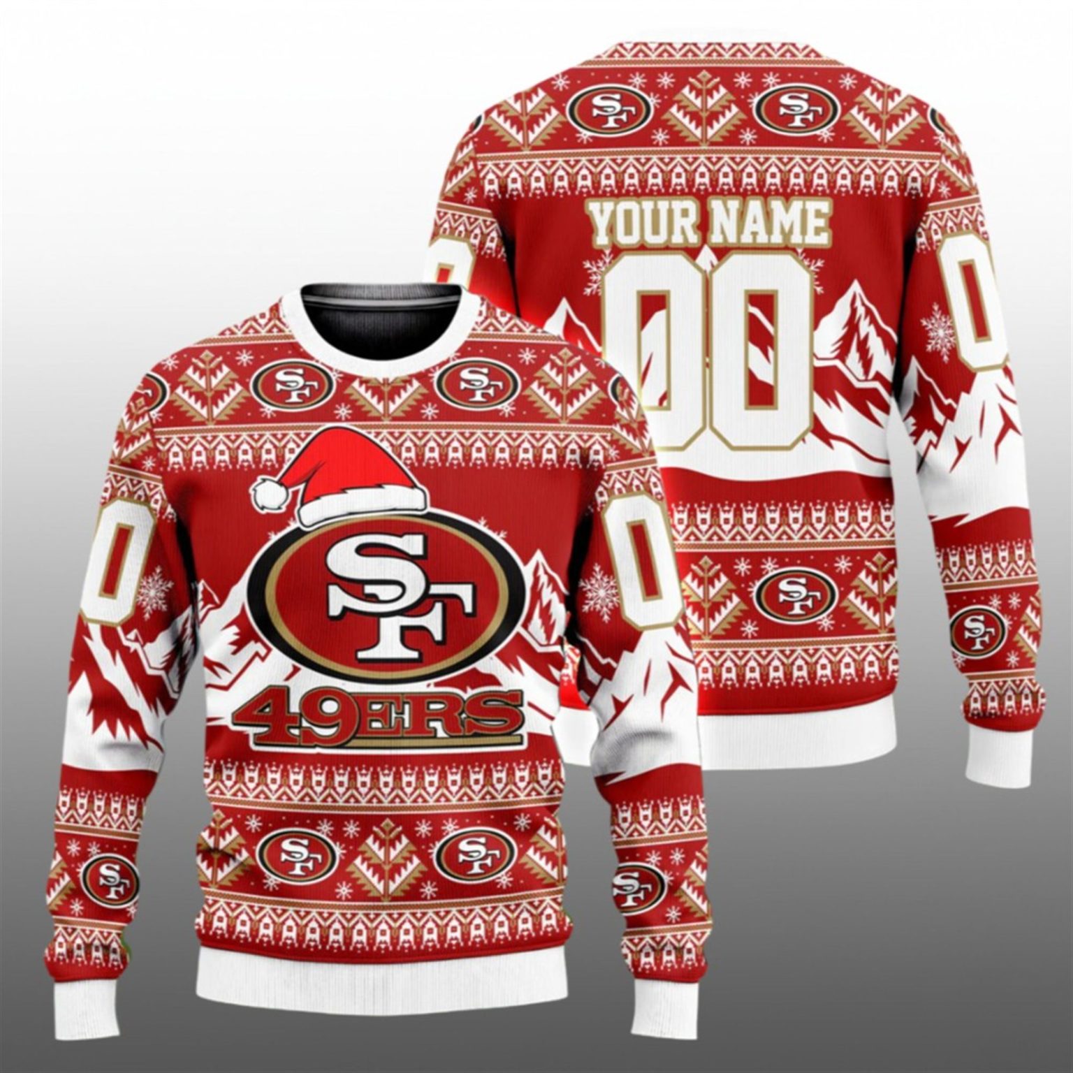 2025 SF 49ers Custom Ugly Christmas Sweater - Grishko