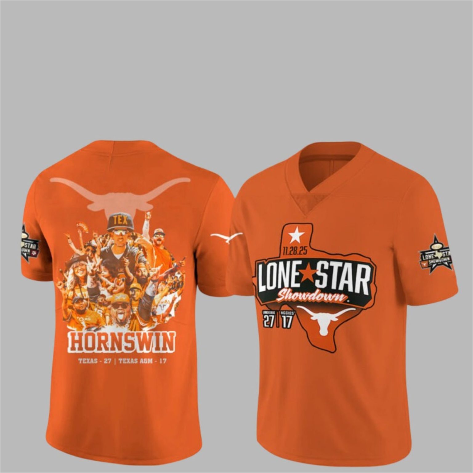 2025 Texas Longhorns Win Lone Star Showdown Jersey - Grishko
