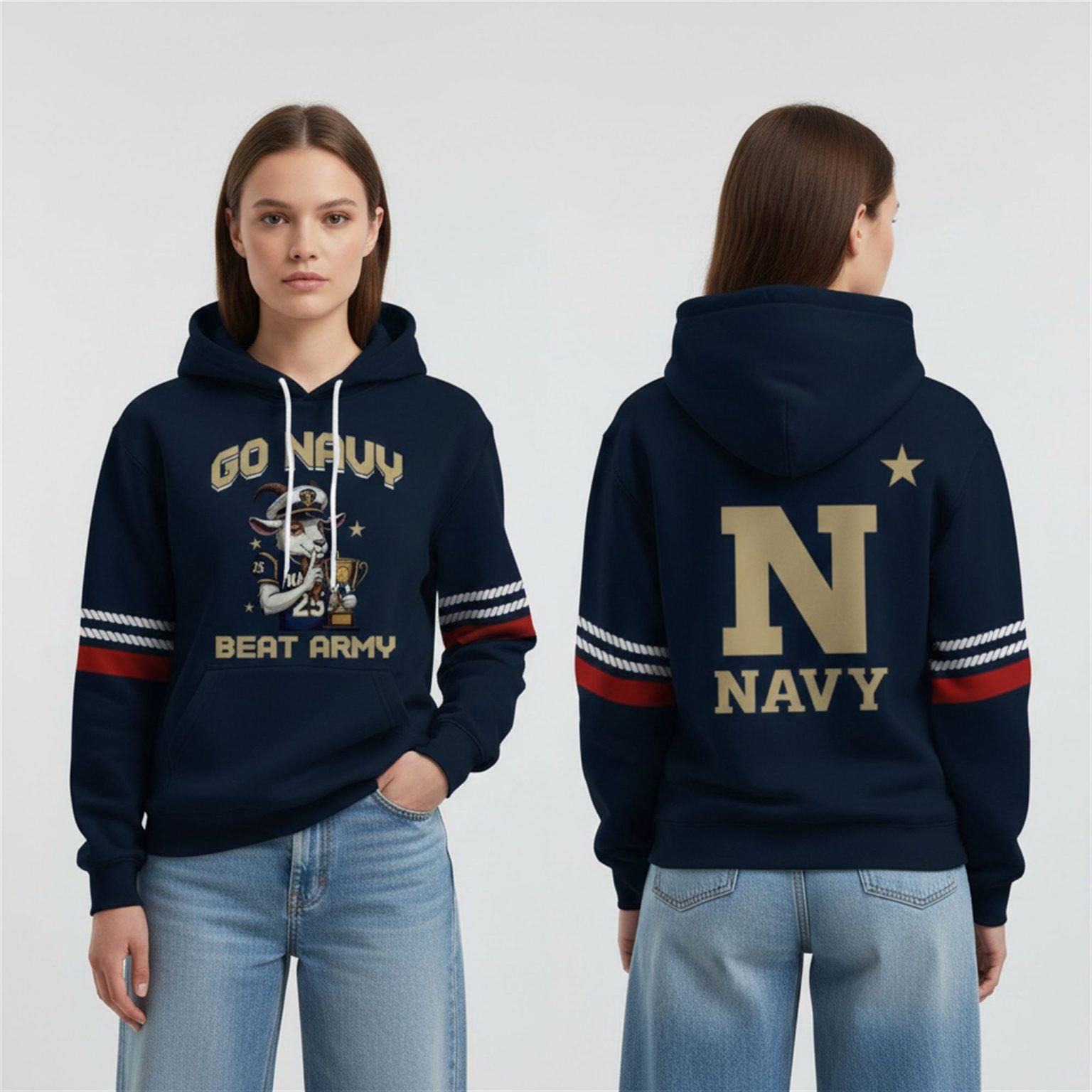 Navy Midshipmen CIC Trophy Champions 2025 Go Navy Hoodie - Grishko