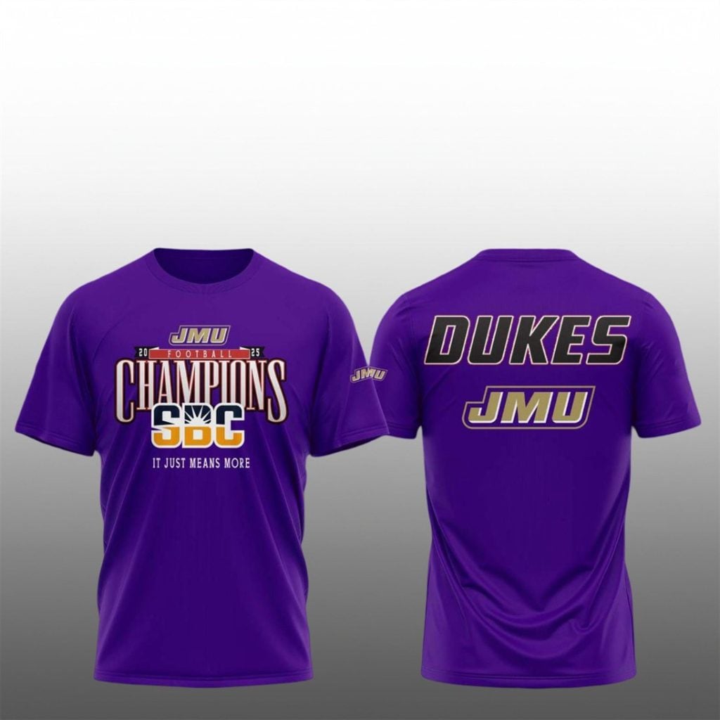 James Madison Dukes Sun Belt Champions 2025 Football Shirt - Grishko