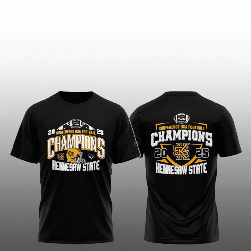 Kennesaw State Owls 2025 Conference USA Champions 2025 Football Shirt ...