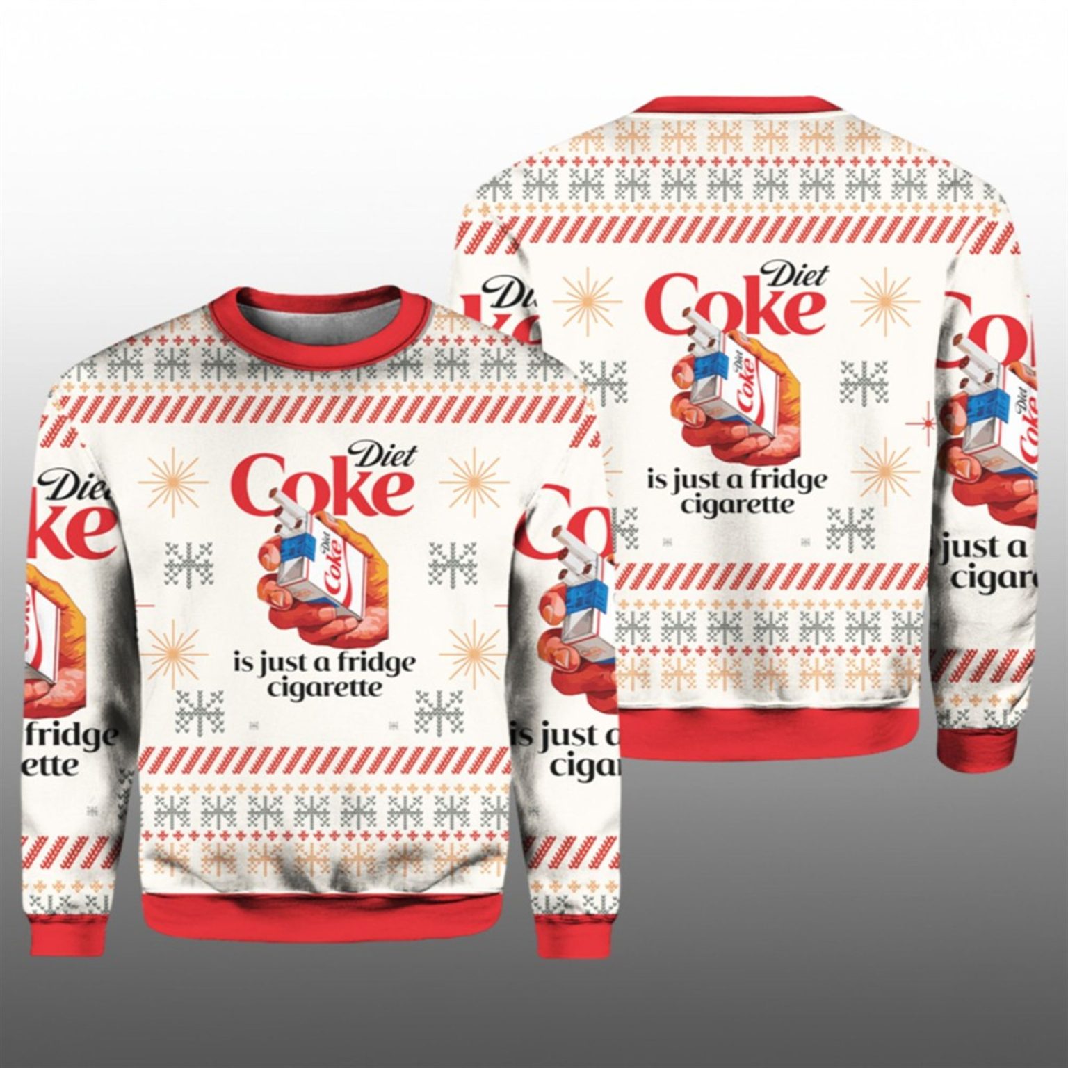 Diet Coke Is Just A Fridge Cigarette Christmas Ugly Sweater 2025 ...