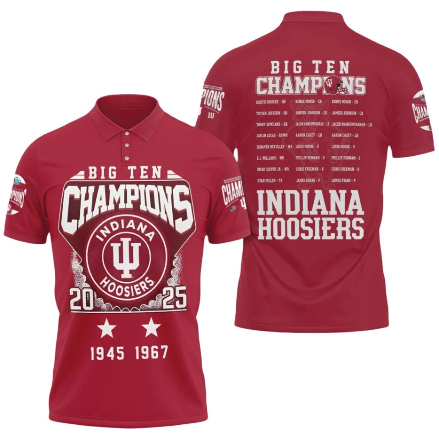 Hoosiers Big Ten Conference Champions 2025 Polo Shirt - Grishko