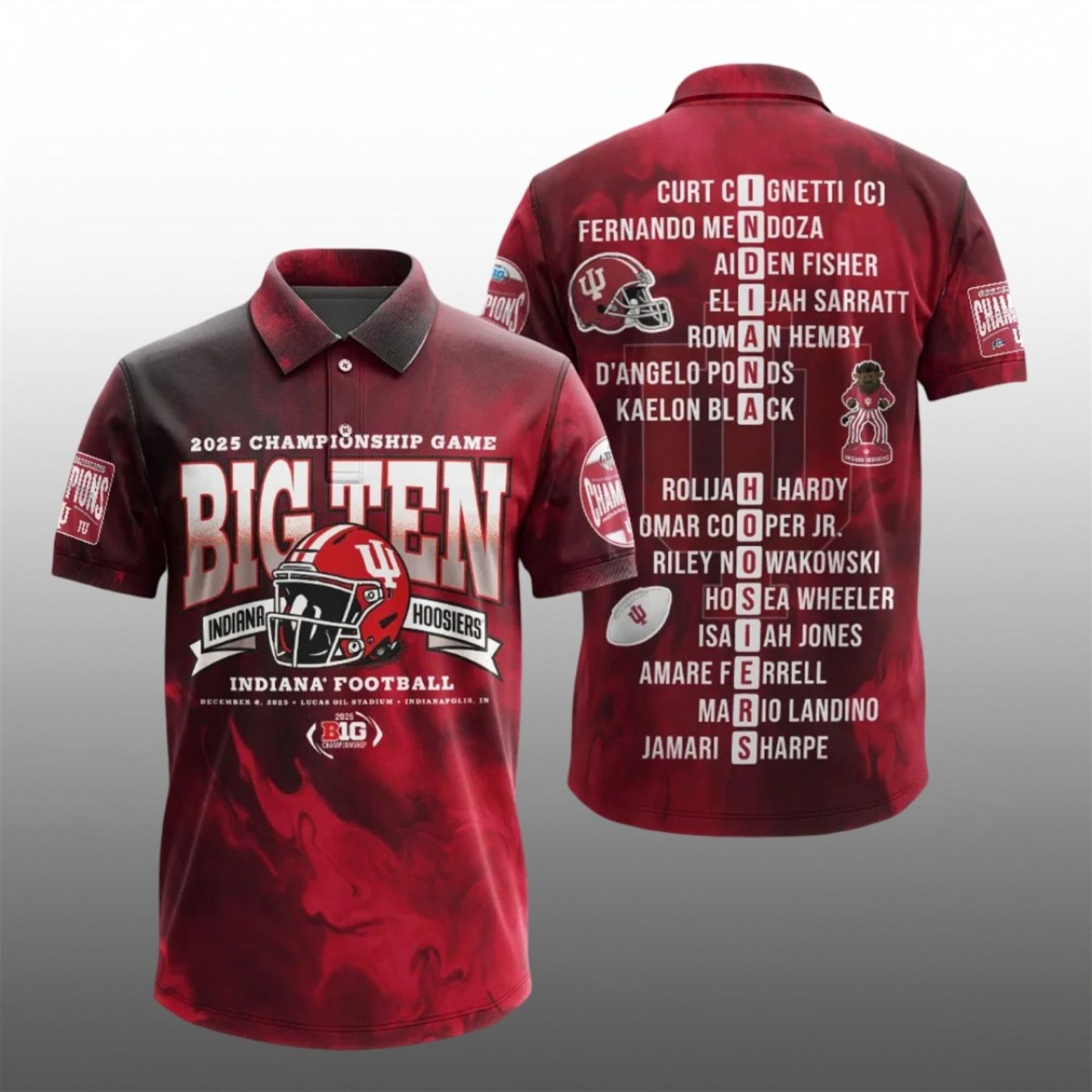 Indiana Hoosiers Football 2025 Championship Game Big Ten Polo Shirt ...