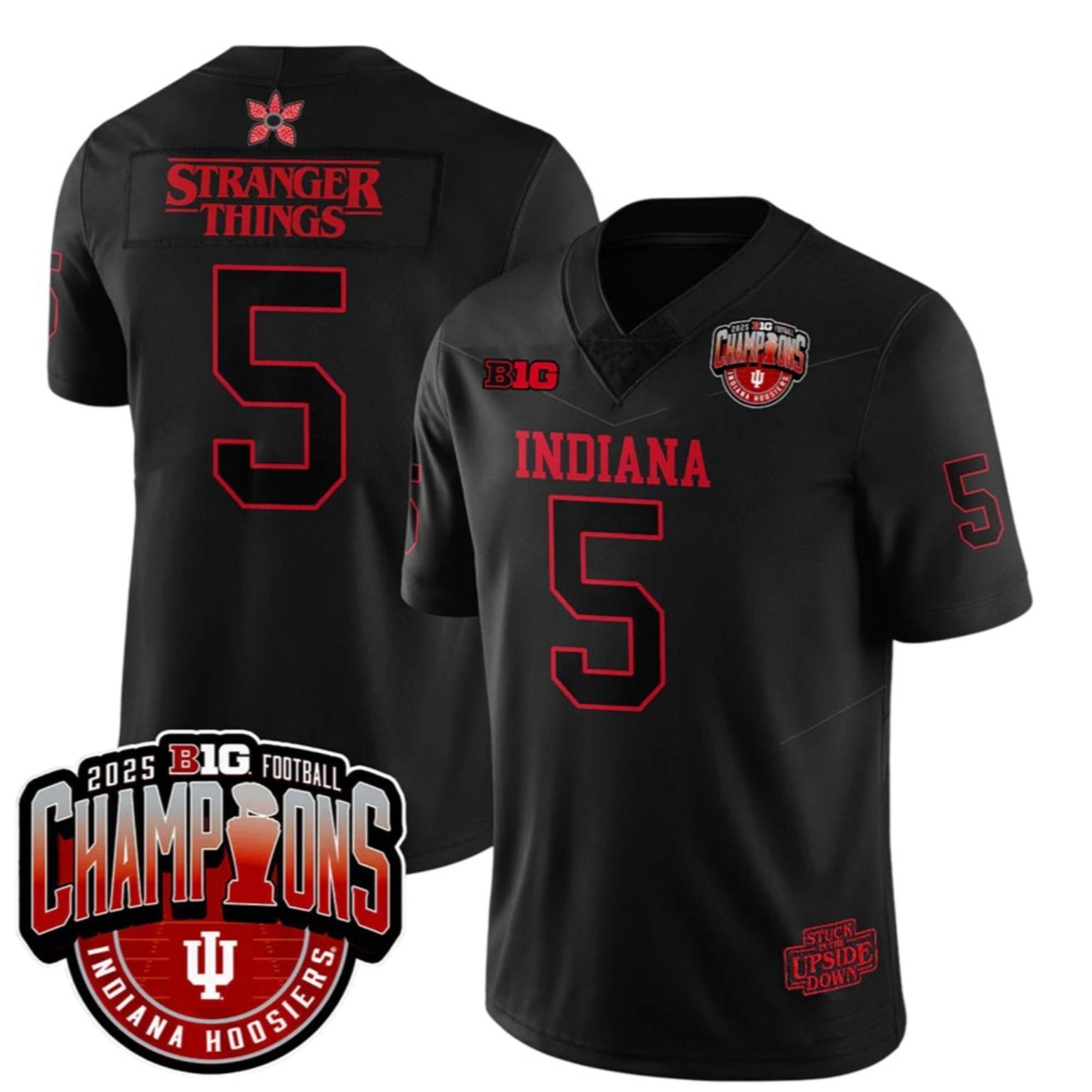 Indiana Hoosiers Stranger Things 2025 Big 10 Football Champions Jersey ...