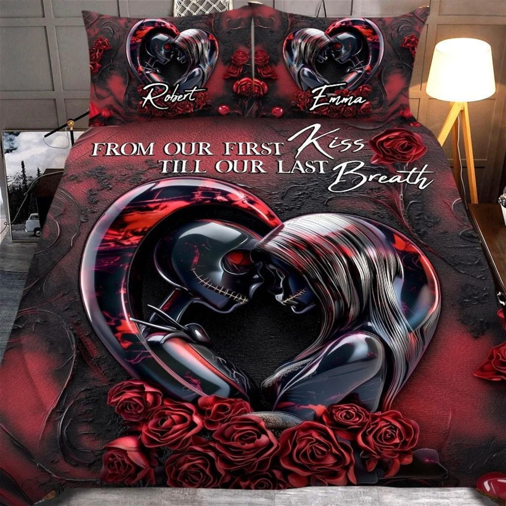 Jack And Sally From Our First Kiss Till Our Last Breath Bedding Set ...