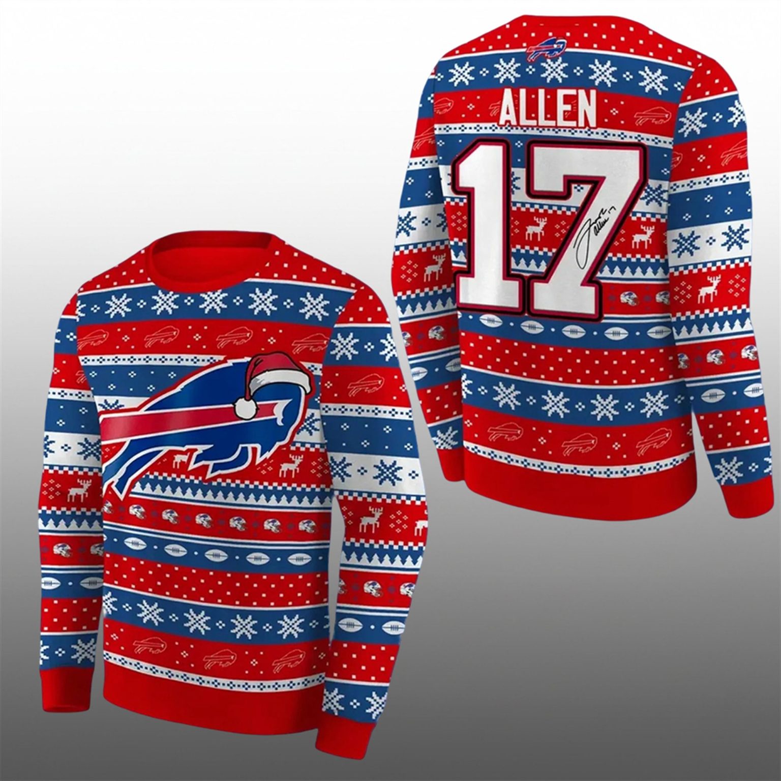 Josh Allen Buffalo Bills Signature Ugly Sweater - Grishko