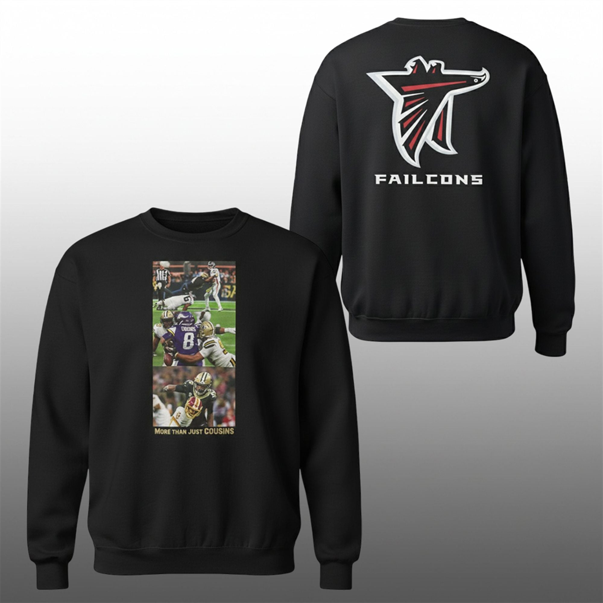 Cam Jordan's "More Than Just Cousins Failcons" Sweatshirt: When Trash Talk Becomes Streetwear Art
