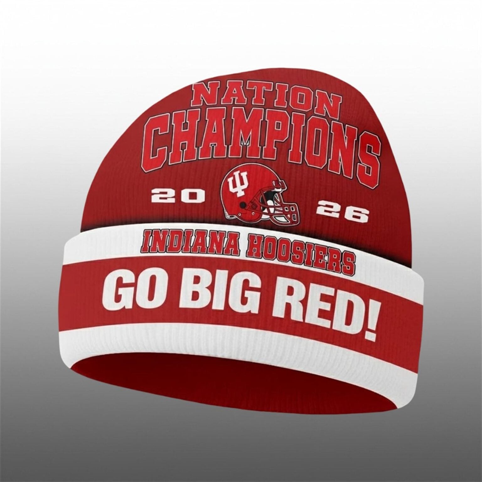 Hoodiers Nation Champions 2026 Go Big Red Beanie Hat - Grishko.com