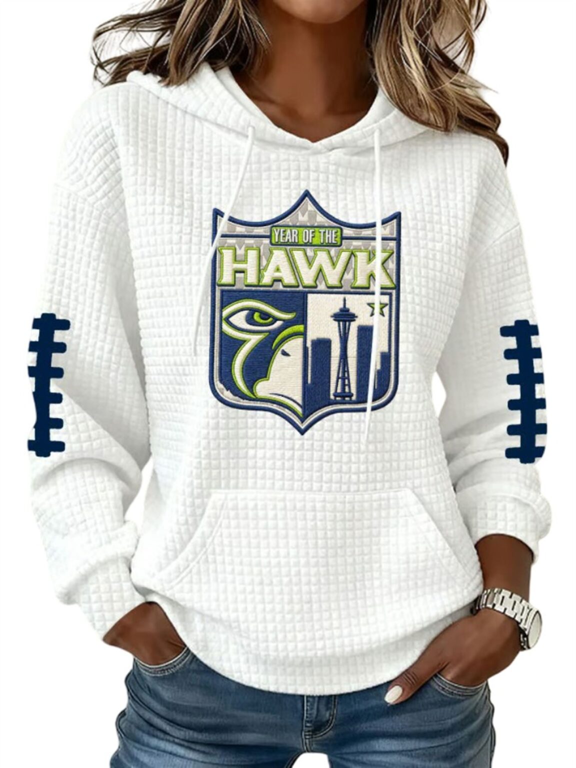 2026 Seahawks Year Of The Hawk Waffle Hoodie - Grishko