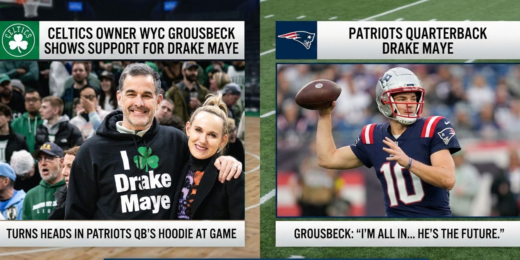 Bill Chisholm’s Shamrock Drake Maye Hoodie: When Boston Basketball ...