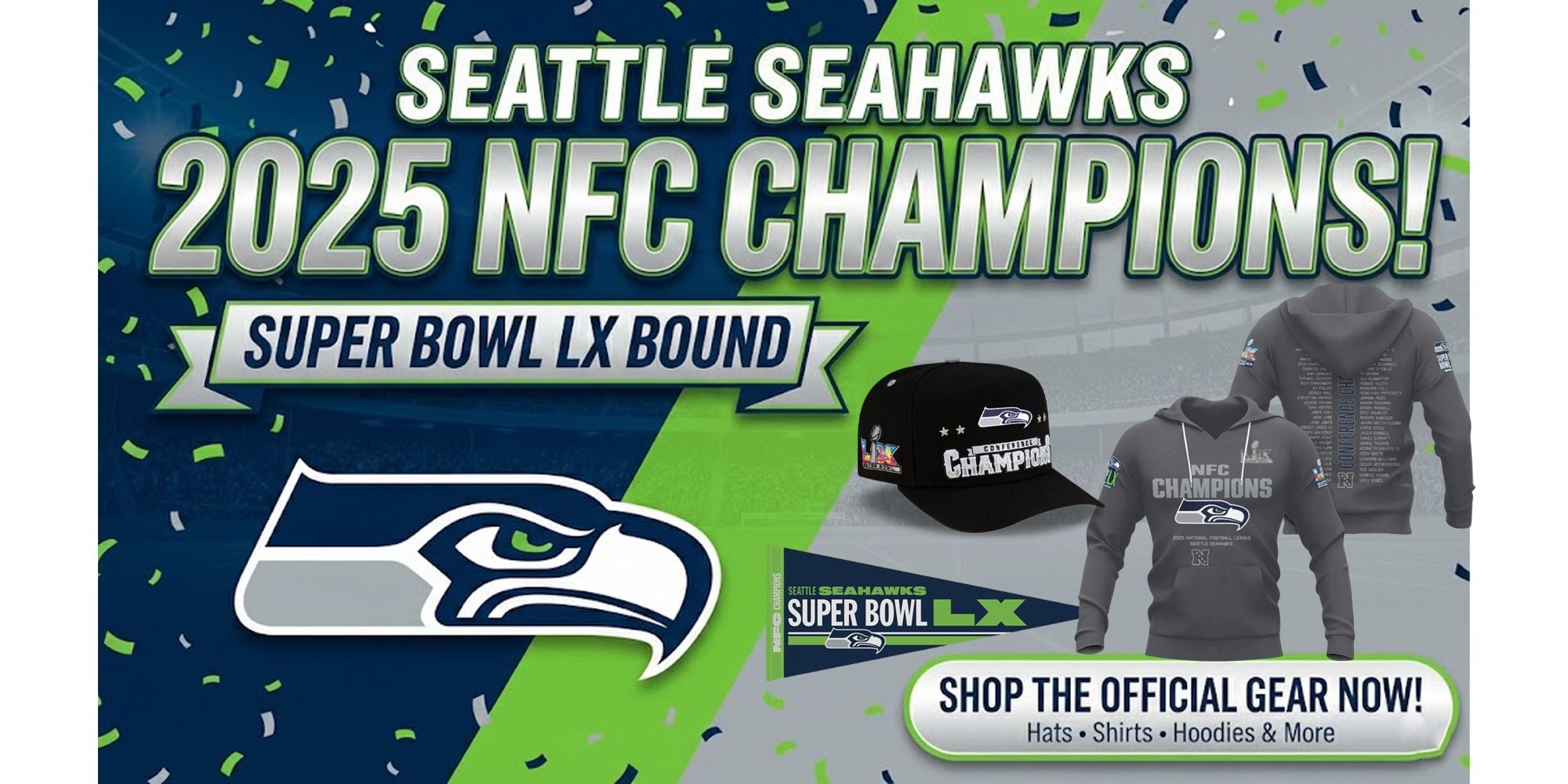 Seattle Seahawks Rise As 2026 NFC Champions — Celebrate The Victory ...