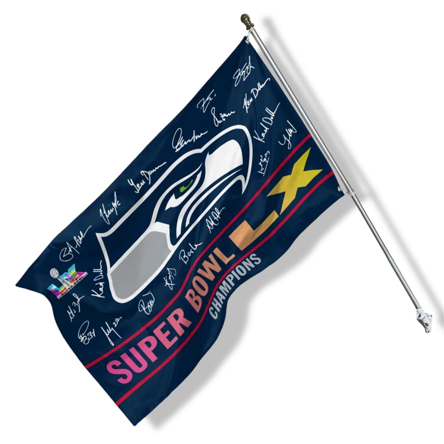 2026 Seattle Seahawks Super Bowl LX Champions Flag - Grishko