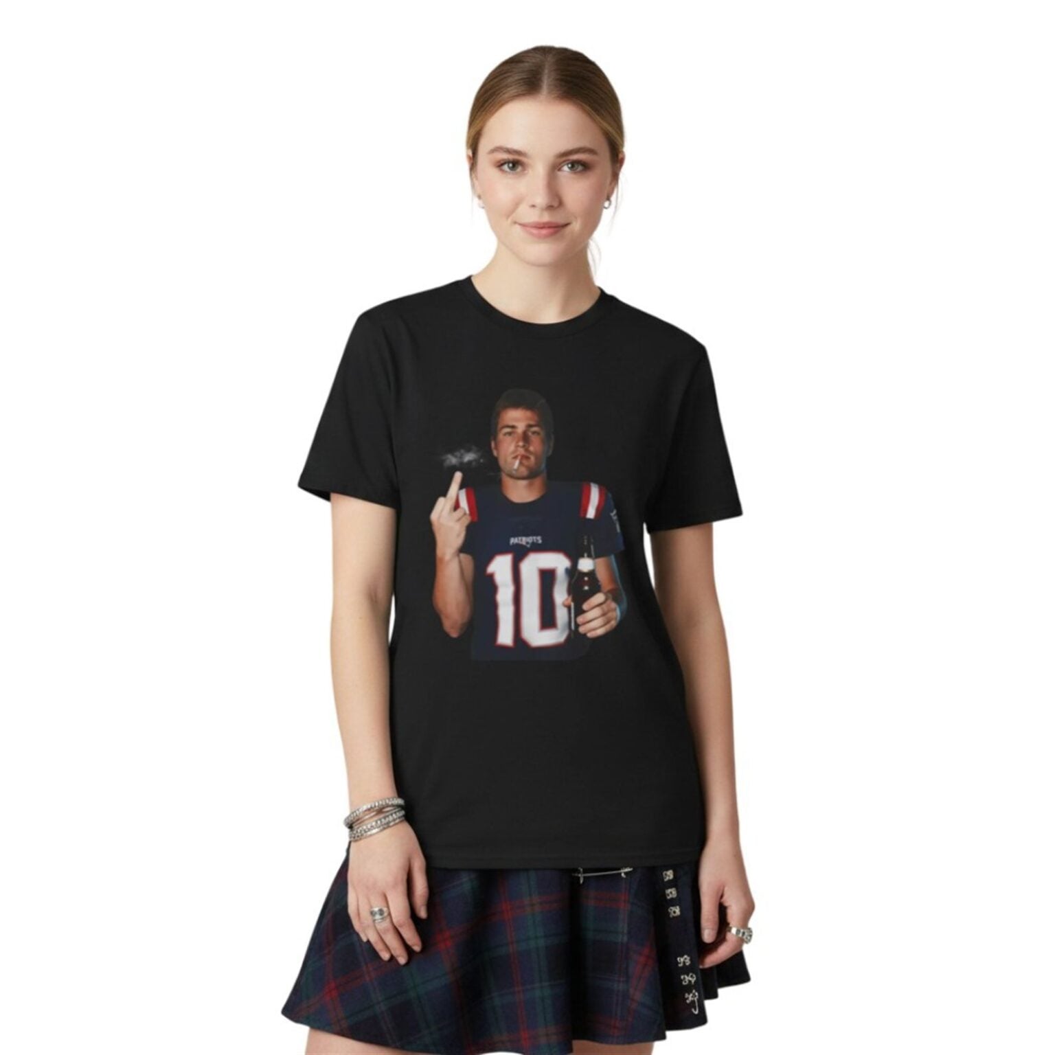 2026 New England Football Drake Maye Middle Finger Shirt